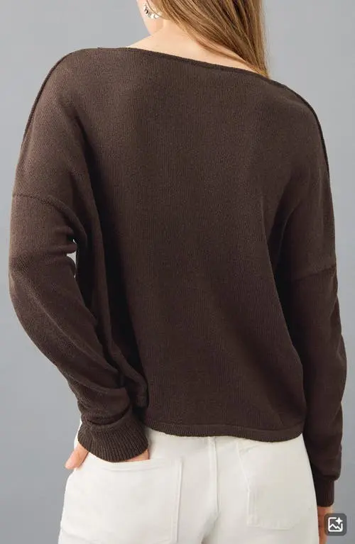 Mango Semisheer V-neck Crop Sweater