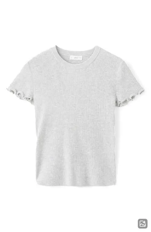 Mango Short Sleeve Rib Top
