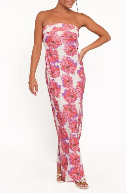 PETAL & PUP Remmie Print Strapless Maxi Dress - Pink Floral