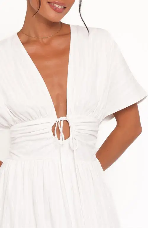 PETAL & PUP Edel Plunge Neck Cotton Maxi Dress