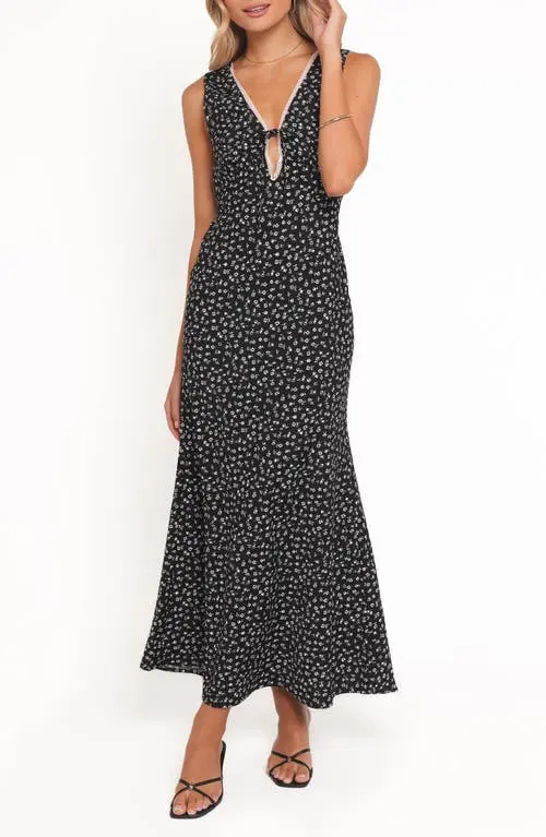 PETAL & PUP Jackson Sleeveless Maxi Dress - Black Floral
