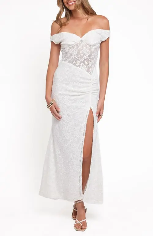 PETAL & PUP Pascha Lace Maxi Dress - White