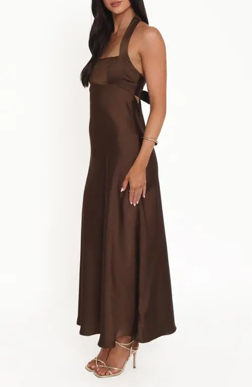 PETAL & PUP Nakita Satin Halter Maxi Dress