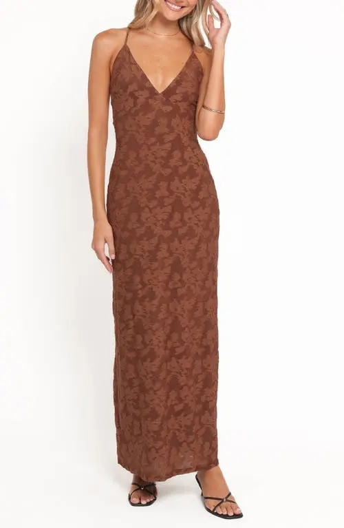 PETAL & PUP Floral Sleeveless Maxi Dress - Brown