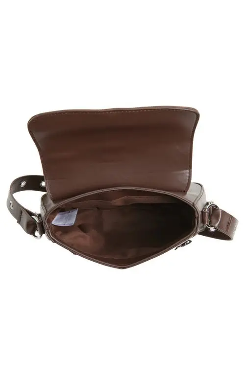 Bp. Buckle Rivet Faux Leather Shoulder Bag - Brown