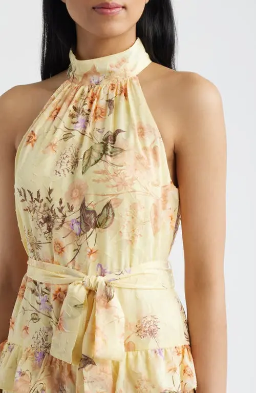 Anne Klein Tiered Ruffle Sleeveless Chiffon Maxi Dress