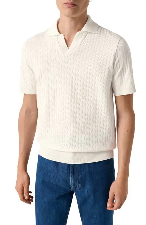 Eton Open Collar Jacquard Polo