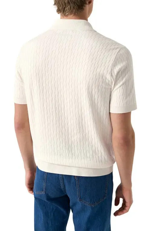 Eton Open Collar Jacquard Polo