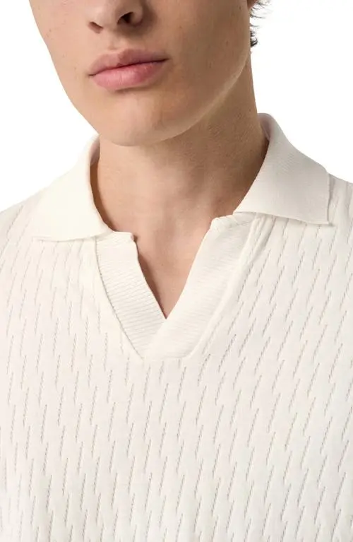 Eton Open Collar Jacquard Polo
