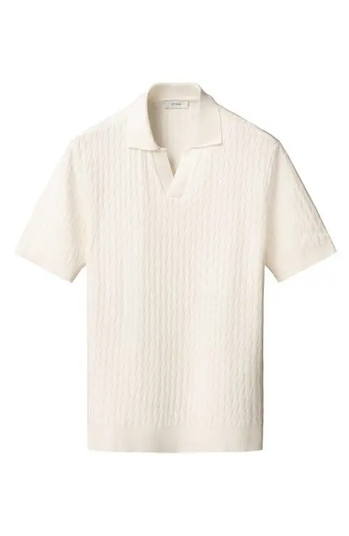 Eton Open Collar Jacquard Polo