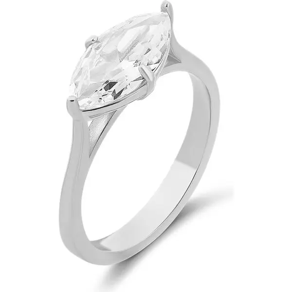SHYMI Marquise-cut Cubic Zirconia Cocktail Ring - Silver
