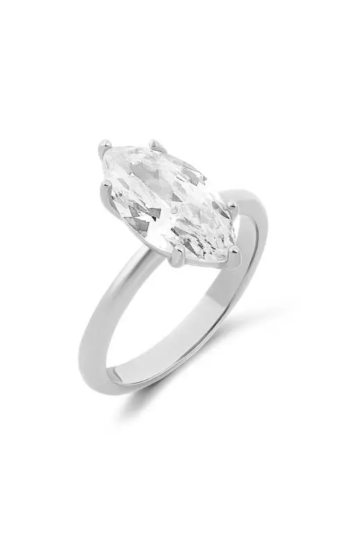 SHYMI Marquise-cut Cubic Zirconia Cocktail Ring - Silver