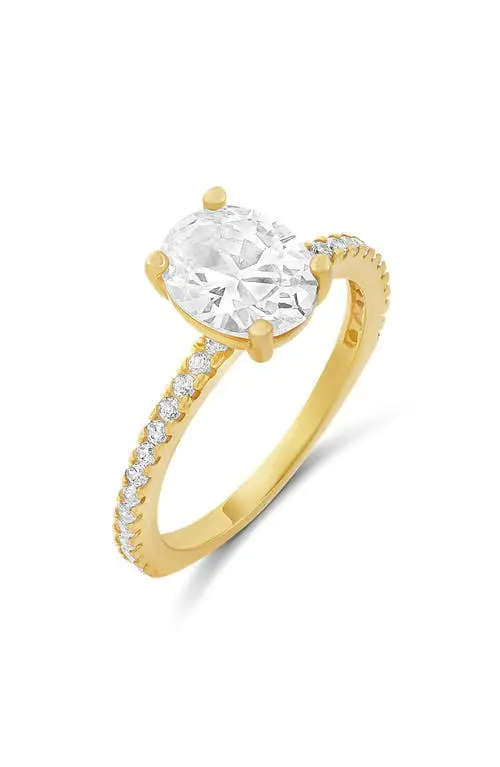SHYMI Oval Cut Cubic Zirconia Cocktail Ring - Gold