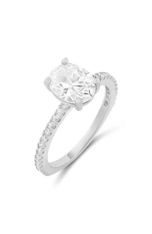 SHYMI Oval Cut Cubic Zirconia Cocktail Ring - Silver
