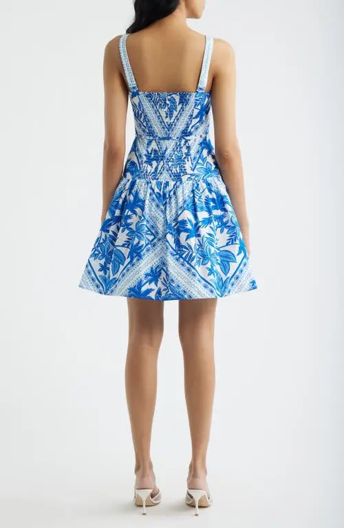 Julia Jordan Mixed Print Cotton Minidress - Blue Multi