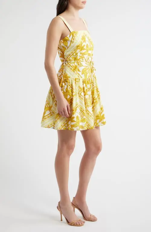 Julia Jordan Mixed Print Cotton Minidress