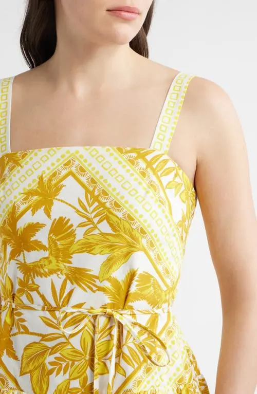 Julia Jordan Mixed Print Cotton Minidress