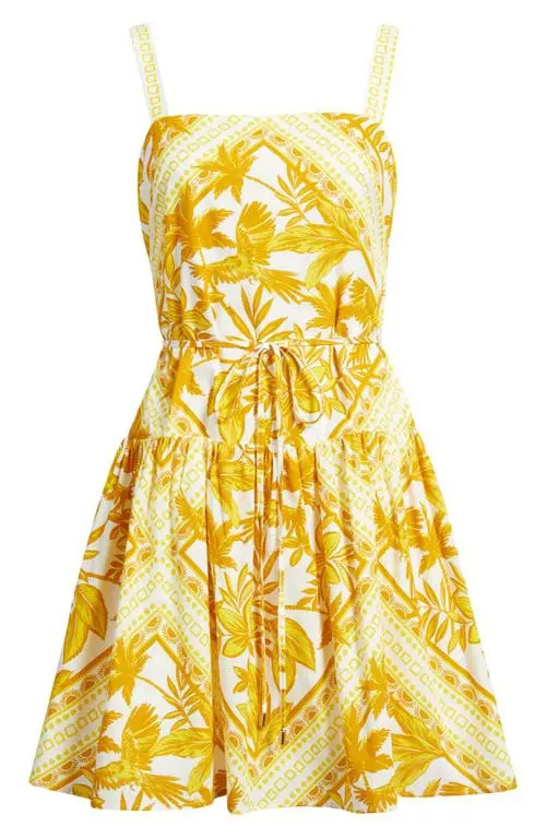 Julia Jordan Mixed Print Cotton Minidress