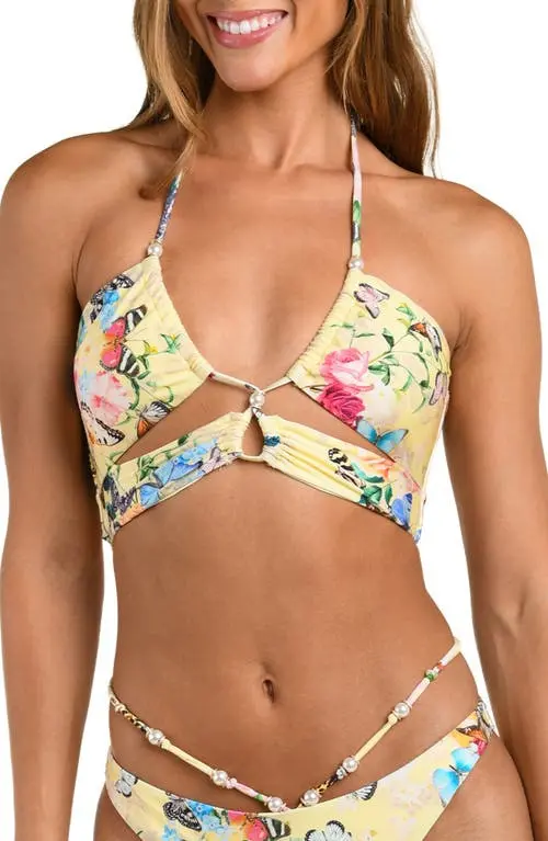 L'Agence Sirena Garden Butter Bikini Top - Yellow Multi