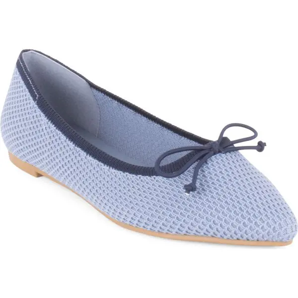 Tahari Bogota Pointed Toe Flat - Blue/navy