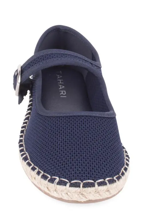 Tahari Willow Espadrille Mary Jane Flat - Navy