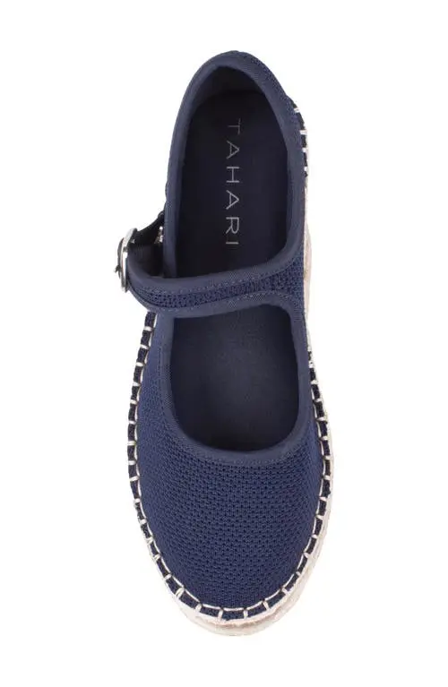 Tahari Willow Espadrille Mary Jane Flat - Navy