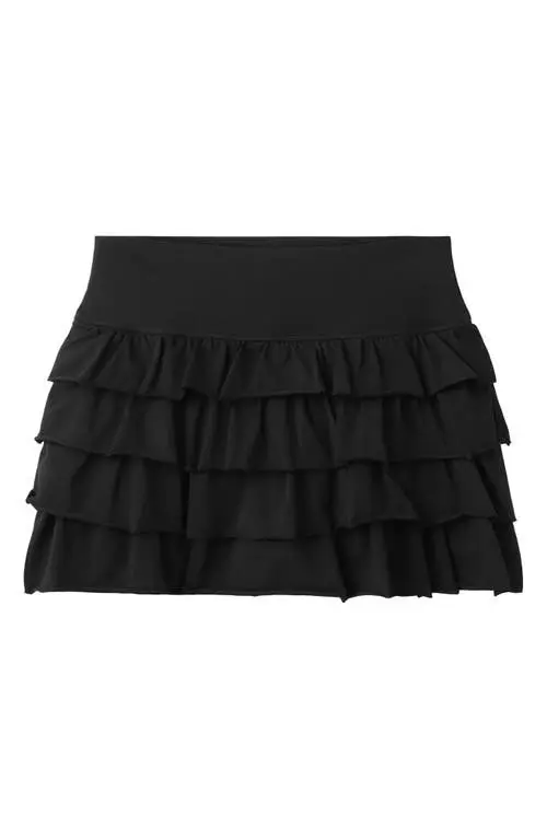 Mango Ruffled Stretch Cotton Miniskirt