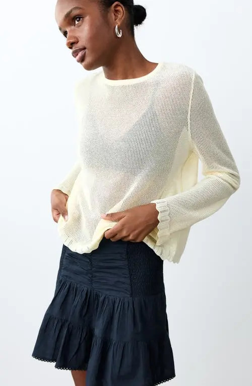Mango Ruched Ruffle Miniskirt