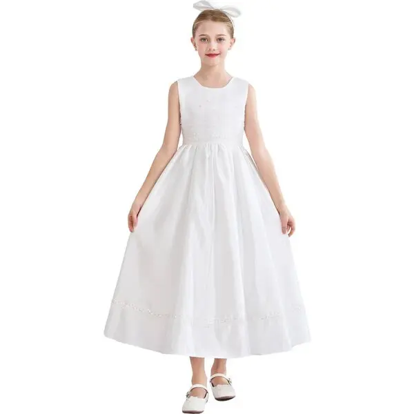 TULLEEN Sylvarra Sleeveless Formal Dress With Headband - White