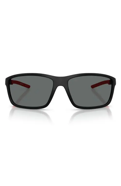 SCUDERIA FERRARI 65mm Oversize Polarized Sunglasses - Matte Black/polar Grey