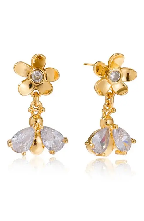 LA MENO Honey Bee Drop Earrings - Gold
