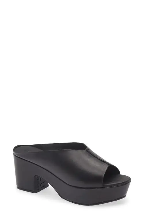 CHOCOLAT BLU Gito Platform Slide Sandal - Black Leather