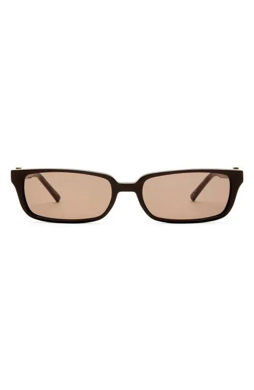 LUV LOU The Phoebe 55mm Rectangular Sunglasses - Dark Chocolate