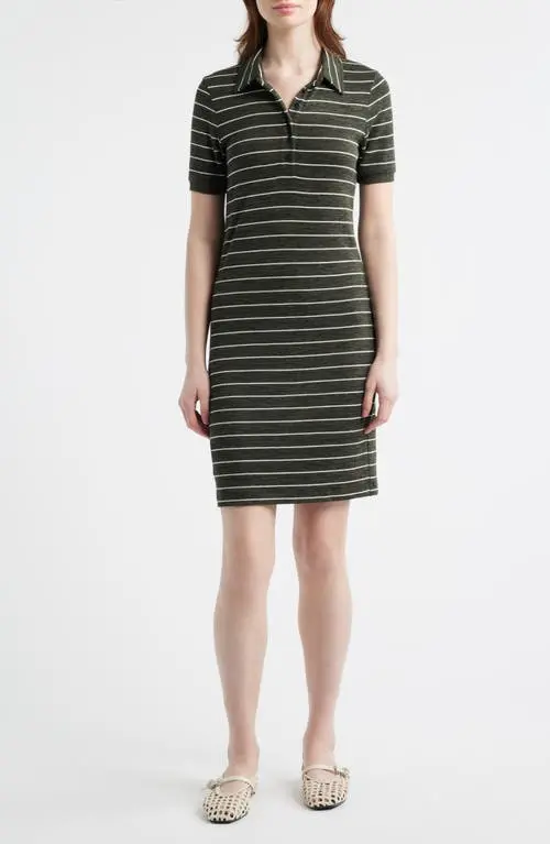 Rag & Bone Knit Stripe Polo Dress - Army