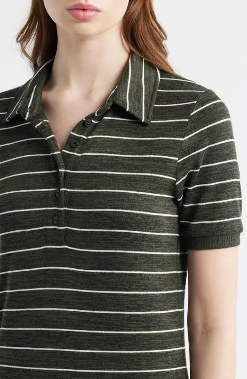 Rag & Bone Knit Stripe Polo Dress - Army