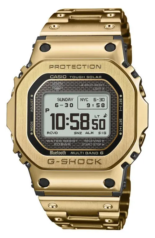 G-Shock Full Metal 5000 Series Solar Digital Bluetooth Bracelet Watch - Gold