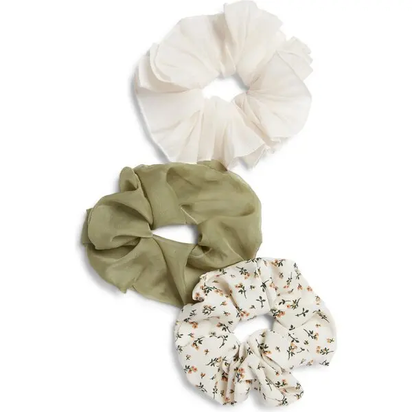 Chelsea28 3-pack Chiffon Scrunchies - Green Multi