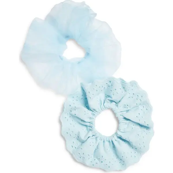 Chelsea28 Eyelet Scrunchies 2 Pack - Blue Multi
