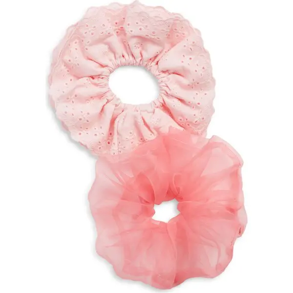Chelsea28 Eyelet Scrunchies 2 Pack - Red Multi