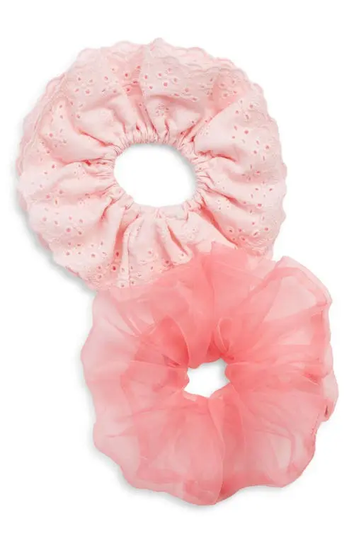 Chelsea28 Eyelet Scrunchies 2 Pack - Red Multi
