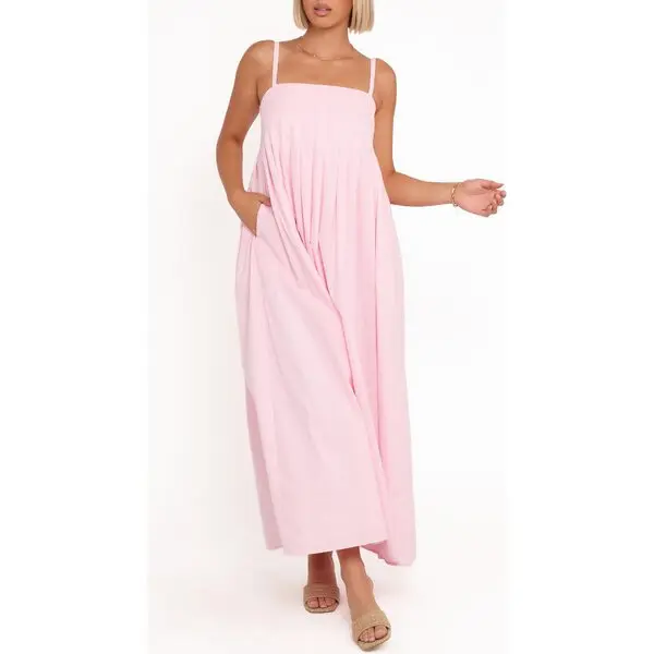 PETAL & PUP Corfu Pleat Maxi Dress - Pink