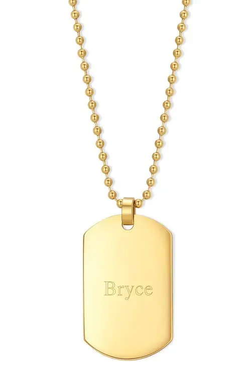 BROOK & YORK Engravable Dog Tag Pendant Necklace - Gold