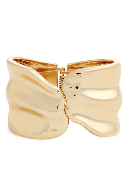 OPEN EDIT Hinged Bangle Bracelet - Gold
