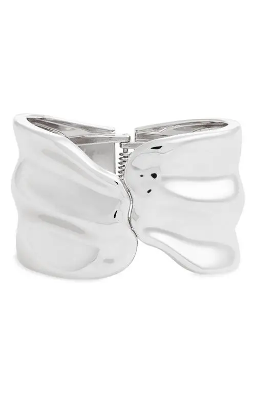 OPEN EDIT Hinged Bangle Bracelet - Silver