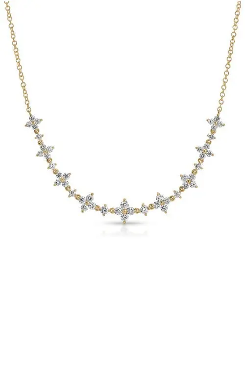Ef Collection Fleur Diamond Frontal Necklace - 14k Yellow Gold