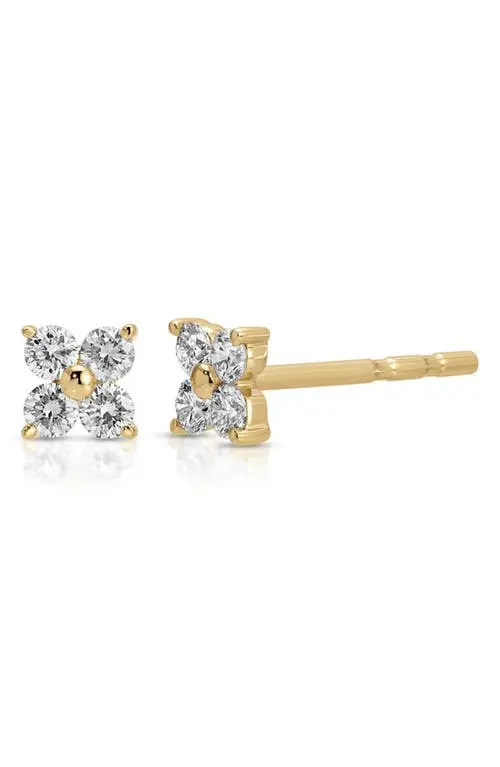 Ef Collection Fleur Diamond Stud Single Earring - 14k Yellow Gold
