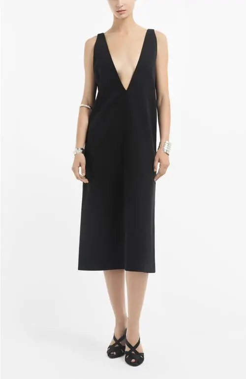 Co Sleeveless V-neck Midi Dress