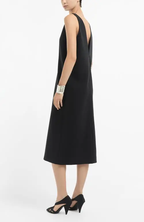 Co Sleeveless V-neck Midi Dress