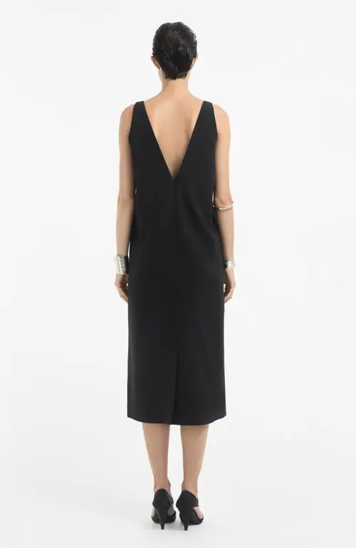 Co Sleeveless V-neck Midi Dress