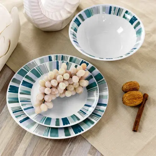GIBSON HOME Orleans 12 Piece Round Ceramic Dinnerware Set